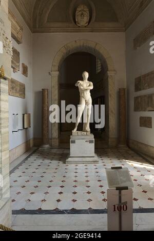Statue of an old Satyr,Roman copy of a Greek original around 330 B. C ...