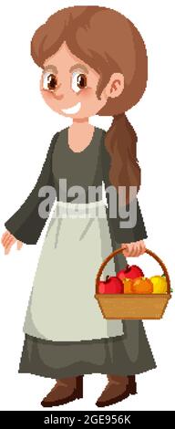 Female medieval historical cartoon characters illustration Stock Vector ...