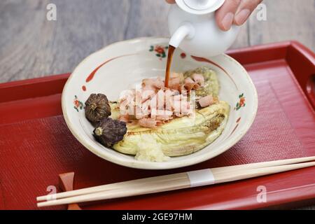 Yaki Nasu, grilled eggplant, japanese cuisine Stock Photo - Alamy