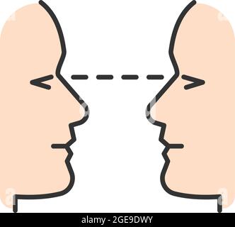 Eye contact concept icon. Nonverbal communication. Public speaking tips ...