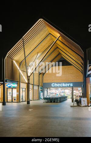 Exterior facade of anchor store ' Checkers ' supermarket. Castle Gate ...