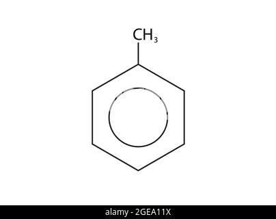 Chemical Structure of Toluene, Anatomy Of Toluene, Molecular structure ...
