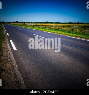 Utah Beach road, digitally filtered view, Manche department, Cotentin ...