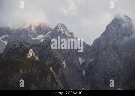 Mountain massif "Spik" of the Triglav national park in Slovenia Stock ...