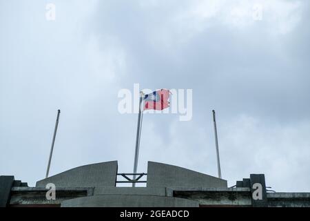Taiwan flag seen on the top of a Military Police Corps building in ...