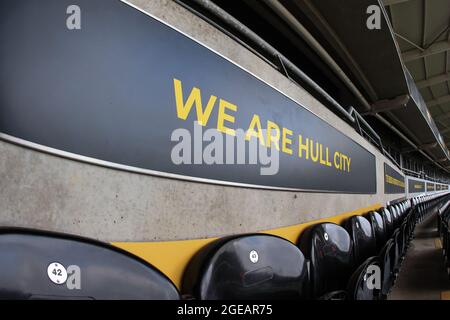 A ‘We are Hull City’ sign in the MKM Stadium Stock Photo - Alamy