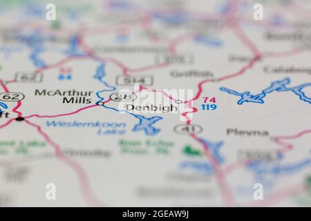 Denbigh Ontario Canada shown on a road map or Geography map Stock Photo ...