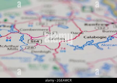 Griffith Ontario Canada shown on a road map or Geography map Stock ...