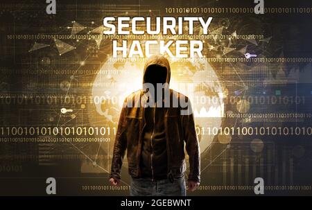 Faceless hacker at work, security concept Stock Photo - Alamy