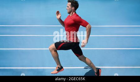 male wearing compression knee and calf braces is exercising with a ...