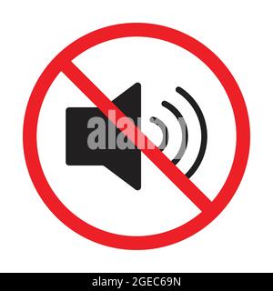silence icon. noise ban sign. crossed megaphone vector illustration ...