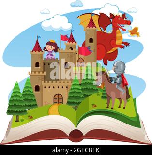 Medieval open book theme illustration Stock Vector Image & Art - Alamy