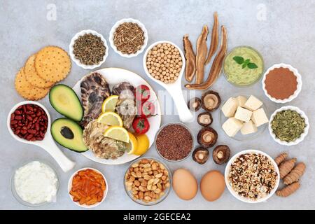 Healthy nutrition for bipolar disorder mania. Health food concept high ...