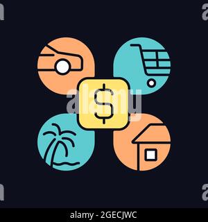 Savings RGB color icon for dark theme Stock Vector Image & Art - Alamy