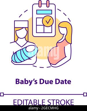 Payment due date Icon logo sign vector outline in black and white color ...