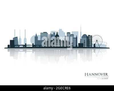 Silhouette Skyline panorama of city of Hanover, Germany - vector ...