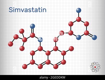 Simvastatin, molecule. It is belongs to the statin class, lipid ...