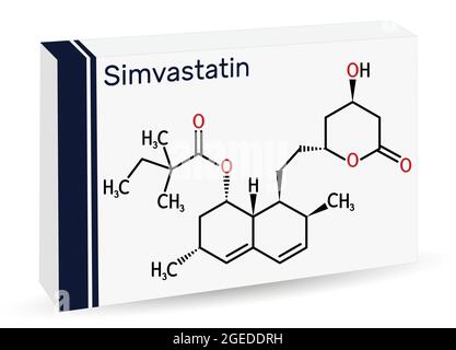 Simvastatin, molecule. It is belongs to the statin class, lipid ...