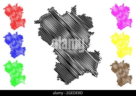 Gunzburg district (Federal Republic of Germany, rural district Swabia ...