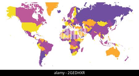 Map of World. Mercator projection. High detailed political map of ...