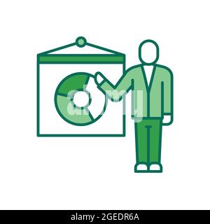 Long-term Goals concept. Man at desk visualizing future targets with ...