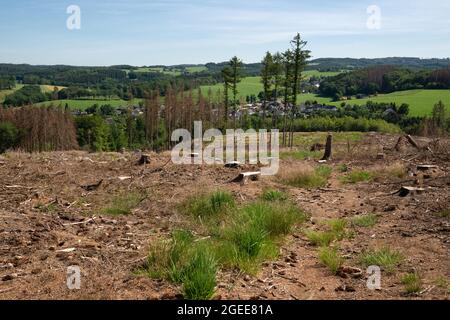 Sunny German countryside in Bergisches Land Stock Photo - Alamy