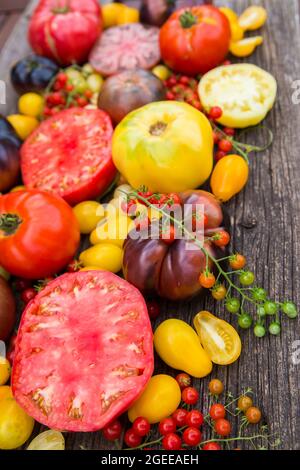 Heirloom tomatoes full of colors and taste Stock Photo - Alamy