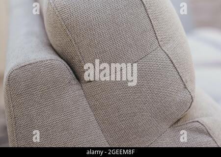 Detail shot of a greige couch in a living room Stock Photo - Alamy