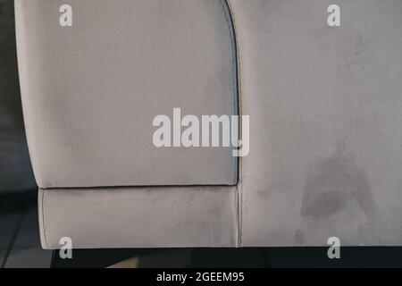 Detail shot of a gray couch in a living room Stock Photo - Alamy