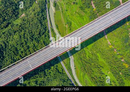 The Aizhai Bridge is a suspension bridge near Jishou in Hunan province ...