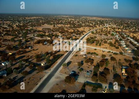 The town of Maun as seen from the air, Botswana Stock Photo - Alamy