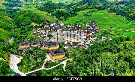 aerial view of fujian tulou (hakka roundhouse Stock Photo - Alamy