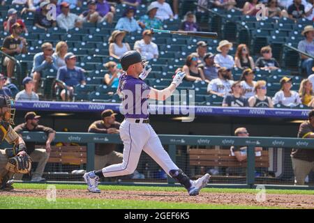 August 18 2021: Colorado shortstop Trevor Story (27) hits a homer and ...