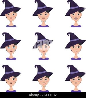 young woman female avatar character vector flat style design Stock ...