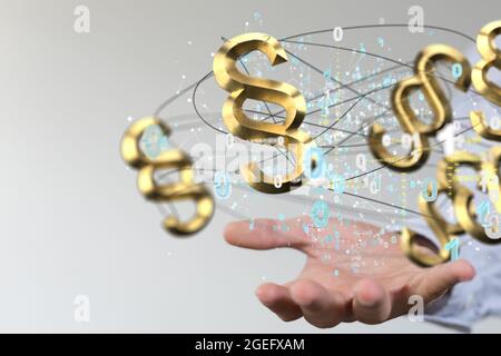 3D rendered section signs held in person's hand Stock Photo - Alamy