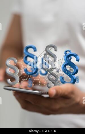 3D rendered section signs held in person's hand Stock Photo - Alamy