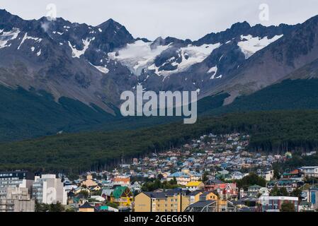 USHUAIA, ARGENTINA - april 04. 2018: big cruise ship at the Port of ...