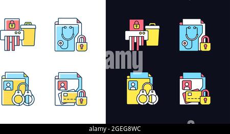 Information sensitivity RGB color icons set Stock Vector Image & Art ...