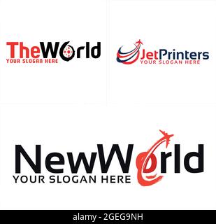 Airplane fly around the planet icon set color hexahedron Stock Vector ...