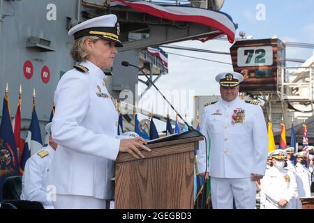 Captain Amy Bauernschmidt, commanding officer of Nimitz-class aircraft ...