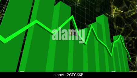 Green graphs moving against black background Stock Photo - Alamy