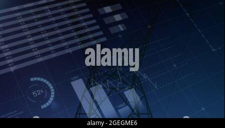 Graphs and statistics on transmission towers 4k Stock Photo - Alamy