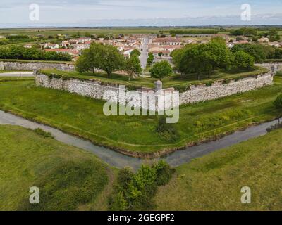 Aerial view of the Citadel of Brouage (central western France ...