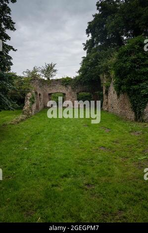 The ruins of Trowse Newton Hall at Whittligham country Park near ...