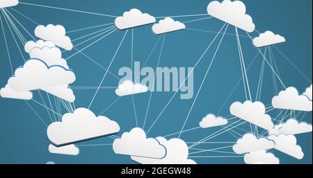 Digital image of network of multiple digital icons against round ...