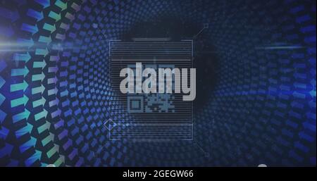 Image of qr code over rows of arrows Stock Photo - Alamy