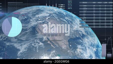 Graph and chart over earth Stock Photo - Alamy