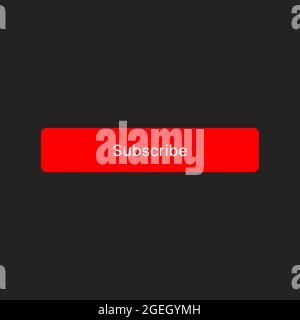 Red subscribe button on transparent background illustration. Pointer, click, mouse, social ...