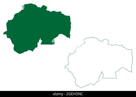 Kalimpong district (West Bengal State, Republic of India) map vector ...
