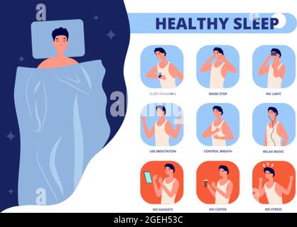 Healthy sleep infographic set with sleep tips symbols isometric vector ...